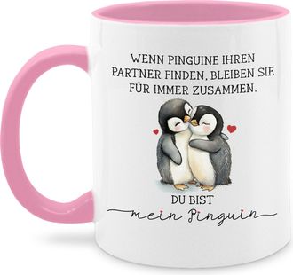 Shirtracer Tasse Tassen 325ml - Wenn Pinguine ihren Partner finden bleiben sie f&uuml;r immer zusammen I Partner Geschenke Valentinstag Geschenke P&auml;rchen Jahrestag Ge