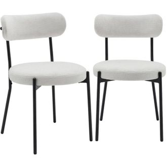 Sweeek 2er-Set Metallst&uuml;hle mit Chenille-Bezug