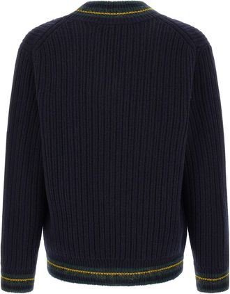 Lacoste Wool-Blend V-Neck Sweater - Blue