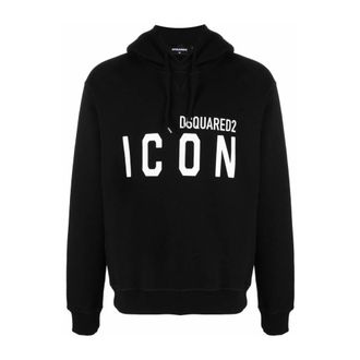 Dsquared2 Schwarzer Bedruckter Hoodie Sweatshirt - - Sweatshirts & Hoodies - Herren - Schwarzk - S