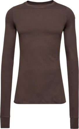 Rick Owens Moncler Girder Long Sleeve Cotton T-shirt, Unisex, Brown, Size: Xs