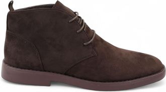 Infinity Leather Braune Premium Chukka-Stiefel aus Wildleder im Desert-Stil f&uuml;r Herren
