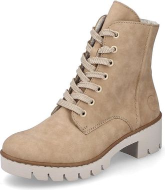 Rieker Damen Schn&uuml;rstiefeletten X5702, Frauen Stiefeletten,halbstiefel,Kurzstiefel,uebergangsschuhe,uebergangsstiefel,Boots,beige (60),37 EU / 4 UK