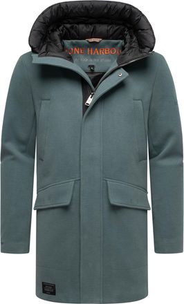 Stone Harbor Herren Wintermantel Fenroos in Wolloptik mit abnehmbarer Kapuze