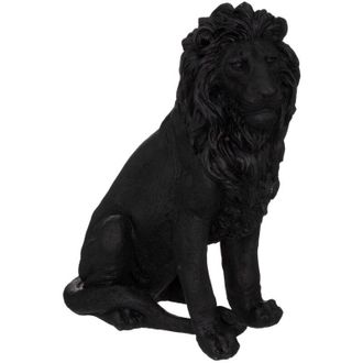 Atmosphera Atmosphera - Statuette lion noir H52cm cr&eacute;ateur dint&eacute;rieur