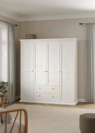 Dmora Grande Garde-Robe Pauline, Meubles de Chambre, Penderie de Plain-Pied, Placard &agrave; v&ecirc;tements, 181x61 h201 cm, Blanc