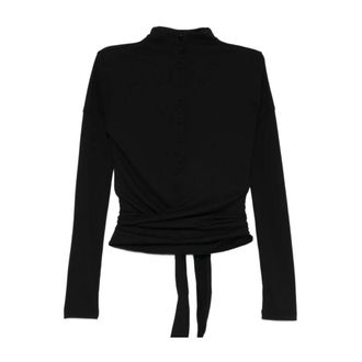 Low Classic LOW Classic, Femme, Blouses et Chemises, Noir, Taille: 40 FR Polo &agrave; d&eacute;tail nou&eacute;