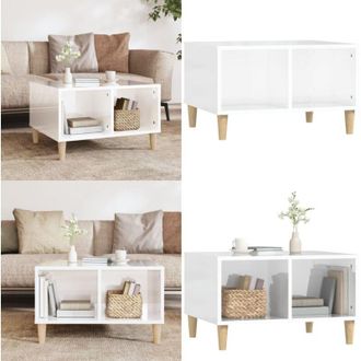 vidaXL Vidaxl - Table basse Blanc brillant 60x50x36,5 cm Bois ding&eacute;nierie - Table Basse Scandinave - Meuble Rangement - Table Dappoint Design - Table Bas