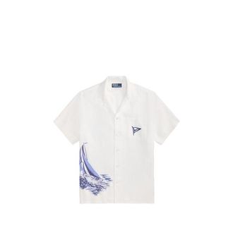 Polo Ralph Lauren cHemise manches courtes imprim&eacute;e en lin