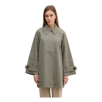 Barbour Manteau Kennedy &agrave; fermeture &eacute;clair et motif pied-de-poule - Femme - Manteaux - Vert - Taille: 42 FR
