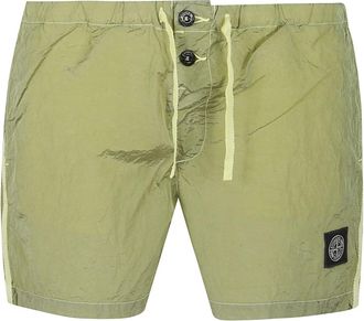 Stone Island Homme, Maillots de bain, Vert, Taille: L Logo Patch Swim Short