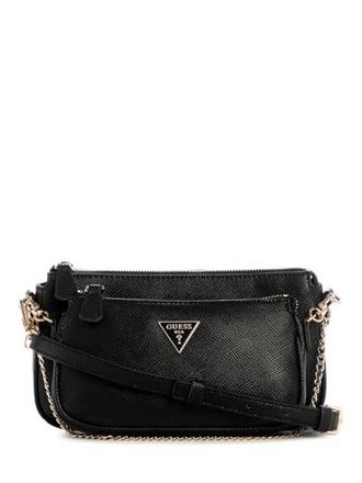Guess Noelle II Double Pouch Crossbody, Sac &agrave; bandouli&egrave;re Femmes, Noir, Taille Unique