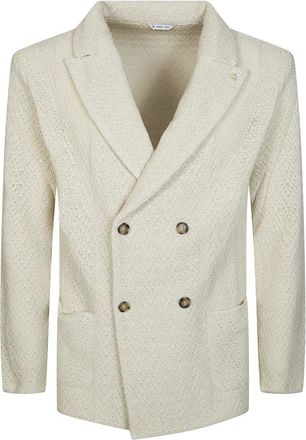 Manuel Ritz Homme, Vestes, Blanc, Taille: XL Giacca Dp Petto Ragia