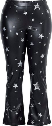 Angel Of Style Schlupfhose Leggings mit Schlag Lederoptik mit Sternen