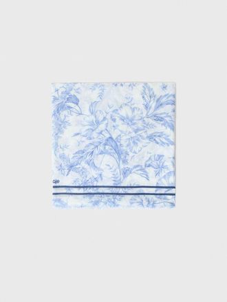 Maje Schal Aus Wollmix Mit Blumenprint - Wei&szlig;/blau - Maje