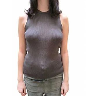 Rick Owens Femme, Pulls, Gris, Taille: 38 FR Rib Tank