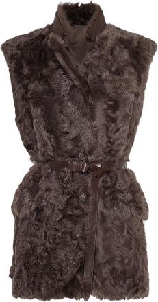 Brunello Cucinelli Shearling Vest - Brown