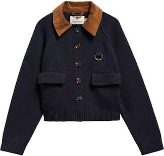 Barbour Cardigan c&ocirc;tel&eacute; en coton et laine m&eacute;rinos