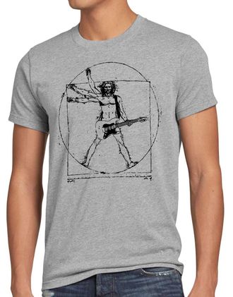 style3 Vinci Rock Herren T-Shirt Musik Festival, Gr&ouml;&szlig;e:XXL, Farbe:Grau meliert