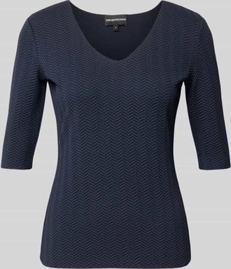 Emporio Armani Regular Fit Bluse mit Strukturmuster