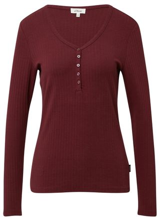 s.Oliver Damen T-Shirt Langarm 2170091 Red 46