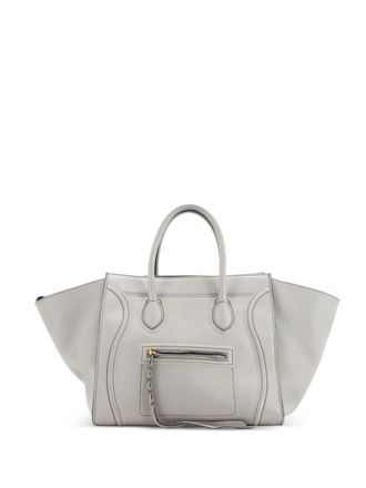 Celine sac &agrave; main Phantom Bag en cuir grain&eacute; m&eacute;dium - Gris