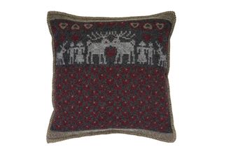 Öjbro Vantfabrik Fästfolk Embla & Erling gewebte Dekokissen-Bezug Wollkissenhülle 50x50 cm Kissenbezug für Zierkissen Schafwolle Folklore Deko-Kissenhülle für Kissen R