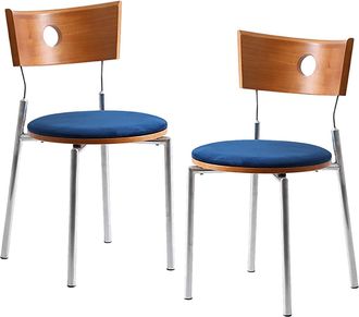 Generic 2er-Set Esszimmerstühle Im Mid-Century-Modern-Stil Mit Geschwungener Rückenlehne, Mit Samt Gepolsterte Seitenstühle for Küche Und Wohnzimmer(Walnut)