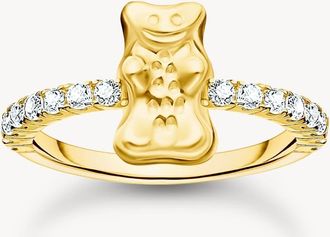 Thomas Sabo Goldfarbener Ring mit weißen Schmucksteinen