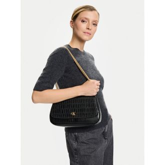 Calvin Klein Handtasche Calvin Klein Ck Croc Conv Chain Medium Bag LV04F3284G Schwarz