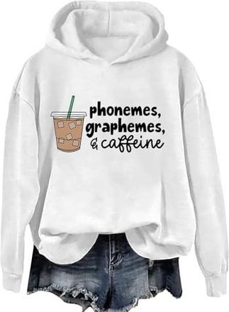 Generic Sweat-shirt surdimensionn&eacute; pour femme - Sweat &agrave; capuche imprim&eacute; - Manches longues - Veste de surv&ecirc;tement 2026 - Automne - Hiver - Manteau long - Pull 