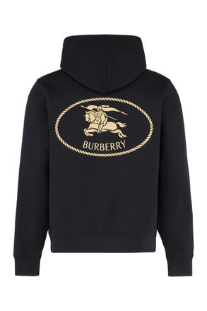 Burberry Mens Logo Cotton Hoodie Black Jumpers Sweater
