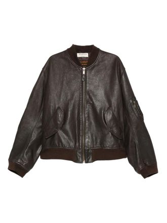 A.N.G.E.L.O. Vintage Cult veste zipp&eacute;e en cuir (ann&eacute;es 1990) - Marron
