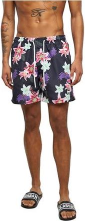 Urban Classics Pattern Swim Shorts, Maillot de Bain pour des Hommes, Dark Jungle AOP, L