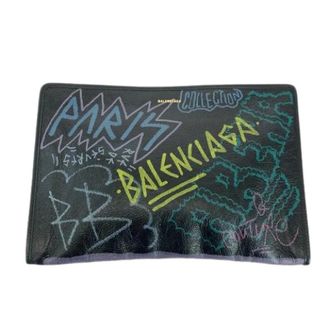 Balenciaga Sac clutch en cuir Pre-owned Noir Multicolore - Femme - Pre-owned - Noir - Taille: ONE Size