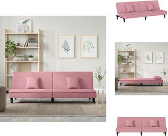 vidaXL Schlafsofa Rosa Samt - Samtsofa - Schlafsofa - Gästebett - Wohnzimmersofa - Sofa Bett