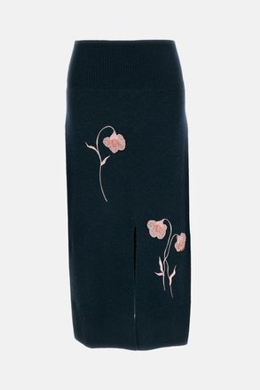 Erdem Midirock Aus Strick Mit Stickereien
