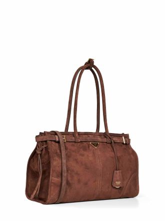 Prada Womens Handbag Bonnie Brown Calf Leather Handbags Hand Bags
