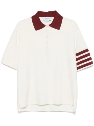 Thom Browne polo à quatre bandes signature - Tons neutres