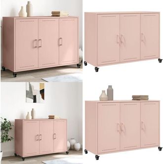vidaXL Sideboard Rosa 100,5x39x72 cm Stahl - Sideboard - Rosa Sideboard - Stahlschrank - Wohnzimmer Möbel - Aufbewahrungsschrank - Home & Living