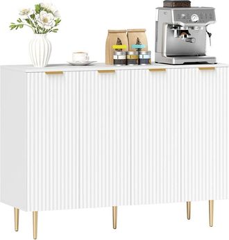 HOMCOM Buffet salon - HOMCOM - avec placards à 2 portes et étagère réglable - style moderne - 120 x 40 x 90 cm - blanc