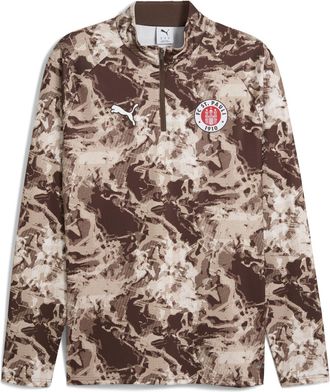 Puma Haut davant-match &agrave; col zipp&eacute; FC St. Pauli Homme, Accessoires, Marron, XS