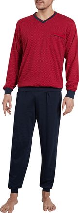 Götzburg Herren Pyjama Schlafanzug lang mit Bündchen (Chili Pepper) 54