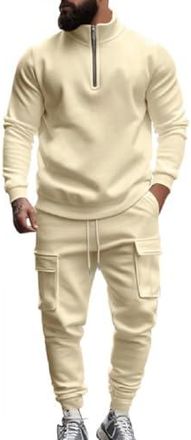 Baymate 2 Pièces Survêtement pour Homme Sweat Longues en Polaire Tenue de Fitness Pantalon de Jogging Confortable et Doux Tenue de Sport dhiver Chaude