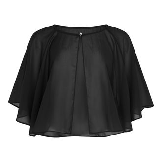 Bolerose weich Hochzeit Umh&auml;ngetuch Abend Durchsichtiges Chiffon &Uuml;berwurf Umhang Schultertuch (Schwarz, Einheitsgr&ouml;&szlig;e)