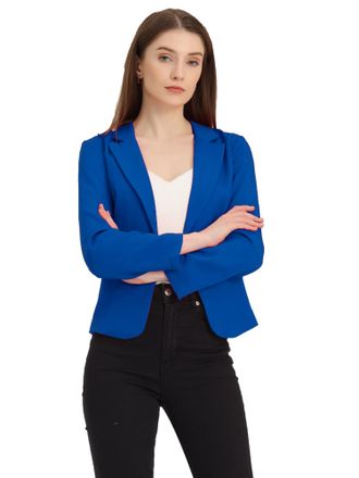 Allegra K Damen-Blazer mit offener Vorderseite, f&uuml;r B&uuml;ro, Arbeit, Gesch&auml;ft, Freizeit, Sommer, bauchfrei, leicht, XL