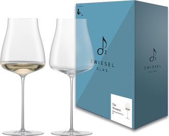 Zwiesel Glas Riesling Grand Cru Weißweinglas The Moment (2-er Set), in Handarbeit mundgeblasene Weingläser, elegante Tritan-Kristallgläser zur Weindegustation (Art