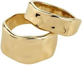 Pilgrim Ember - Vergoldete Ringe im 2-in-1-Set-Goldfarben