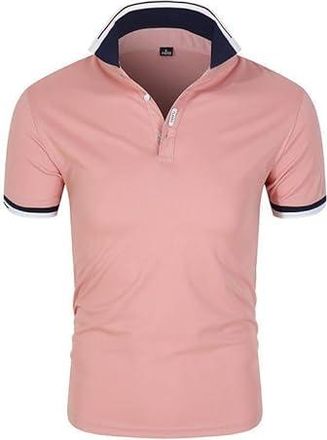 Coofandy Polo à manches courtes pour homme - Basique - Pour lété - Polo de golf, Rose pâle, XS