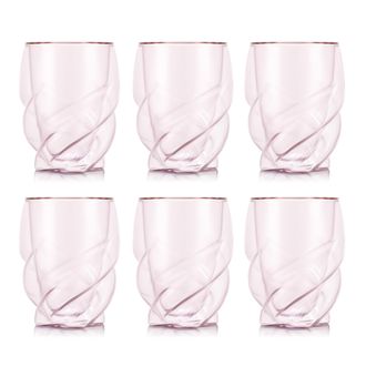 Bodum Double Walled Glasses pack of 2 PAVINA PARIS Transparent Pink - 270ml Cups - Dishwasher Safe Thermal Cup - Mouth-blown Borosilicate Glass
